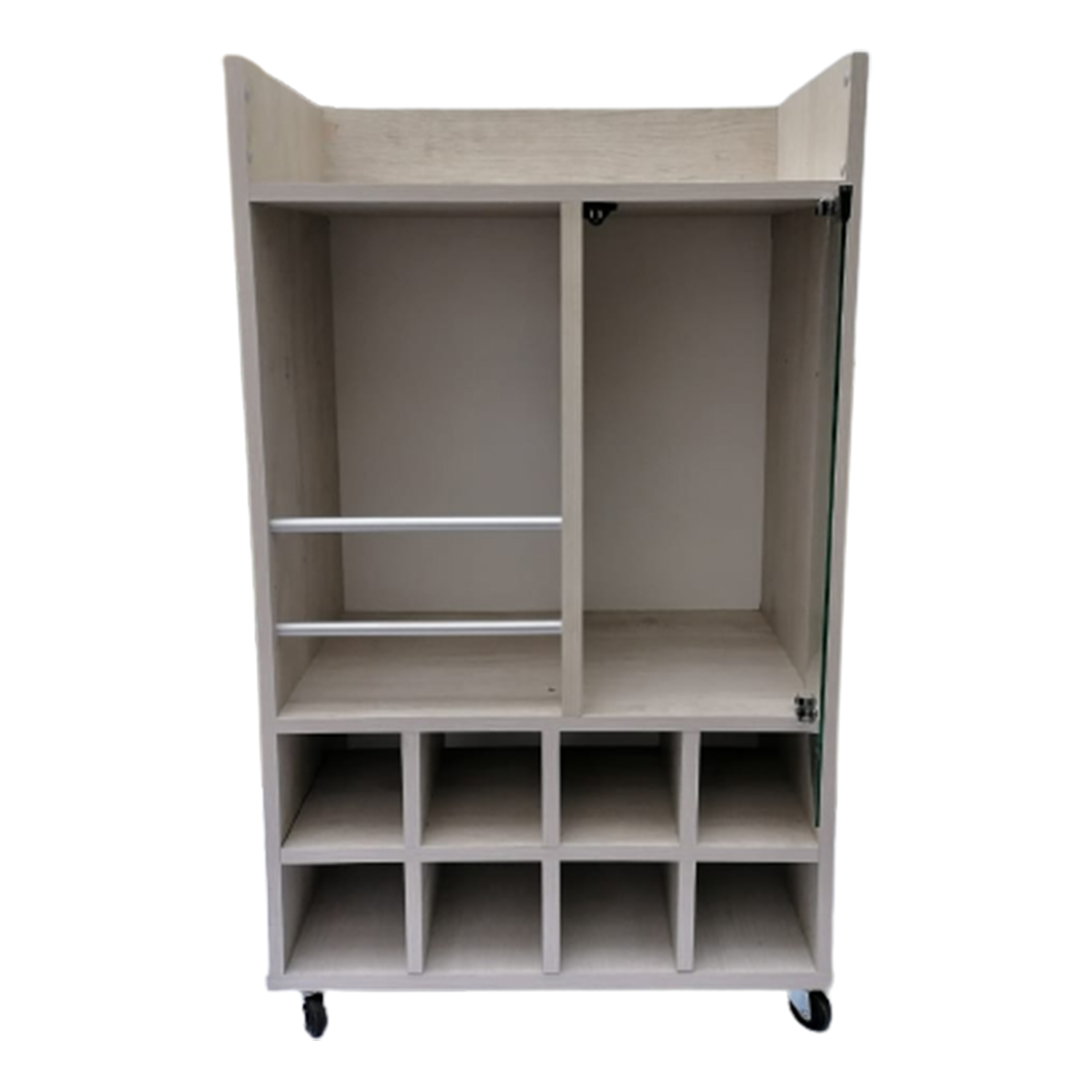 Mueble Bar New York De Melamina Blanco con ruedas - ALMACEN TOTAL