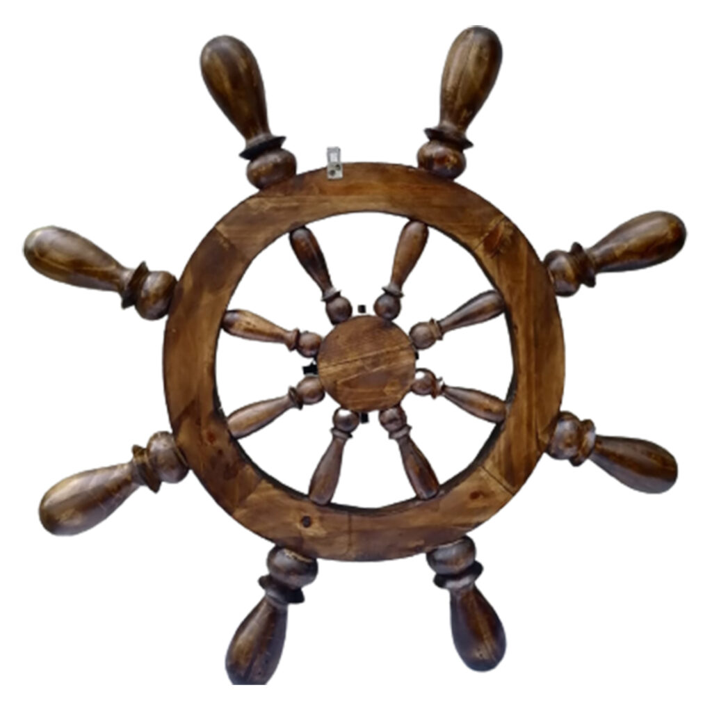 Timón De Barco Decorativo En Madera Grande 100x100cm - ALMACEN TOTAL