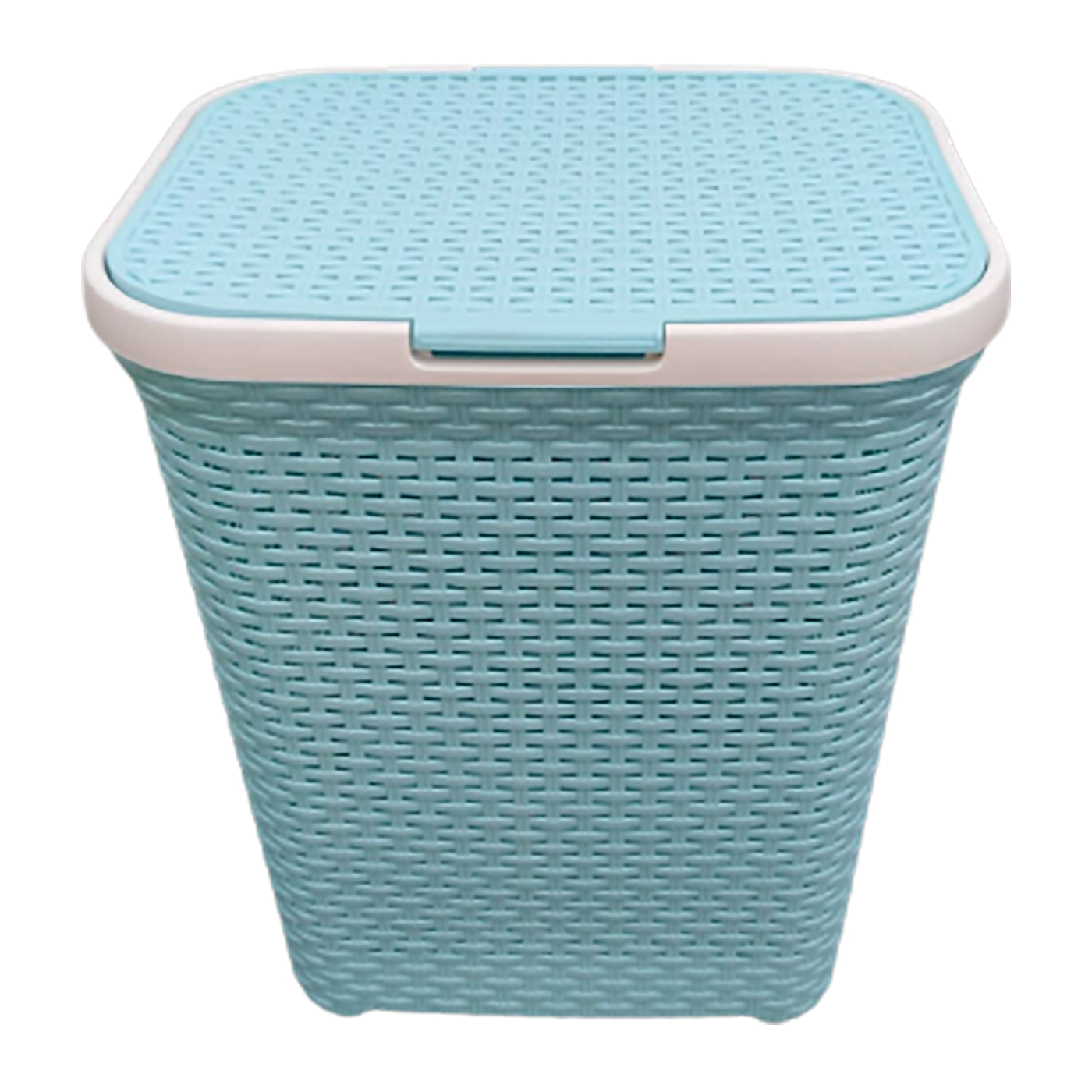 Cesto de ropa tipo ratán en turquesa - ALMACEN TOTAL