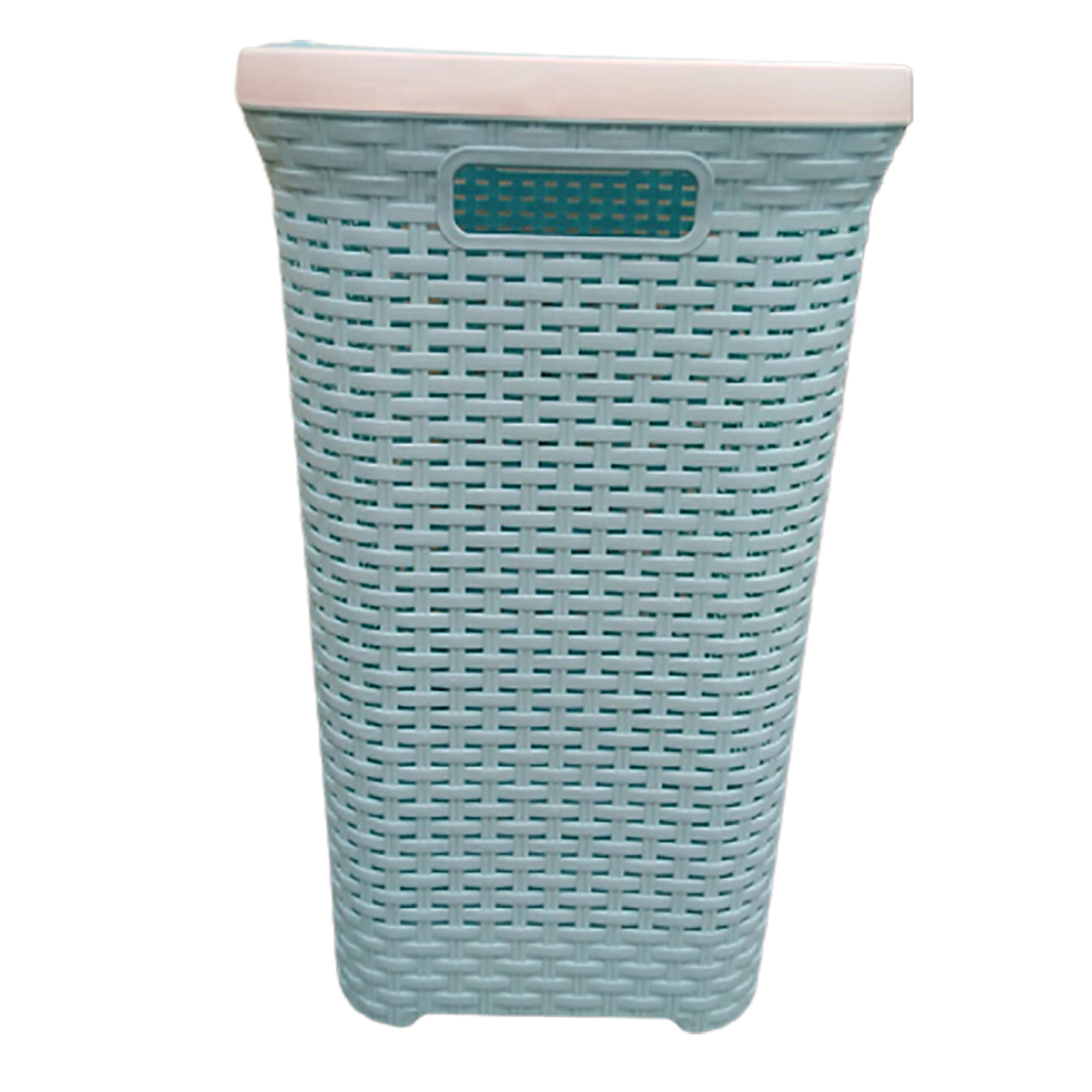 Cesto de ropa tipo ratán en turquesa - ALMACEN TOTAL